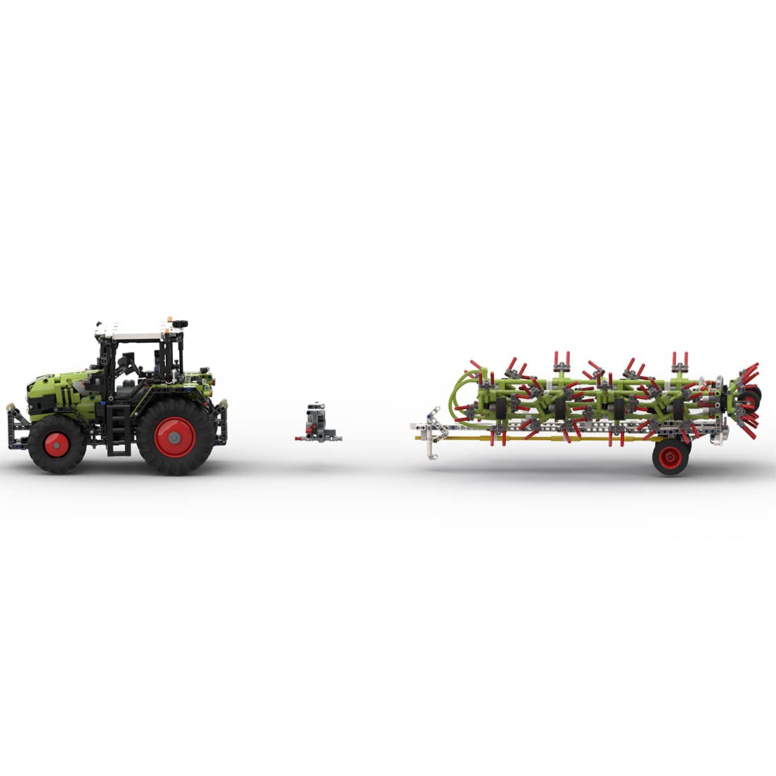 Ottima RC Farm Hay Tedder Building Blocks, Dynamic Extendable Tech Vehicles Tractor Building Kit Compatible with Lego Technic - 2057PCS