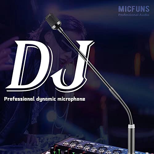 micfuns Professional Dynamic bob Barker Microphone for DJ Mixer Dedicated Disc Shouting Microphone KTV Bar Gooseneck Mic