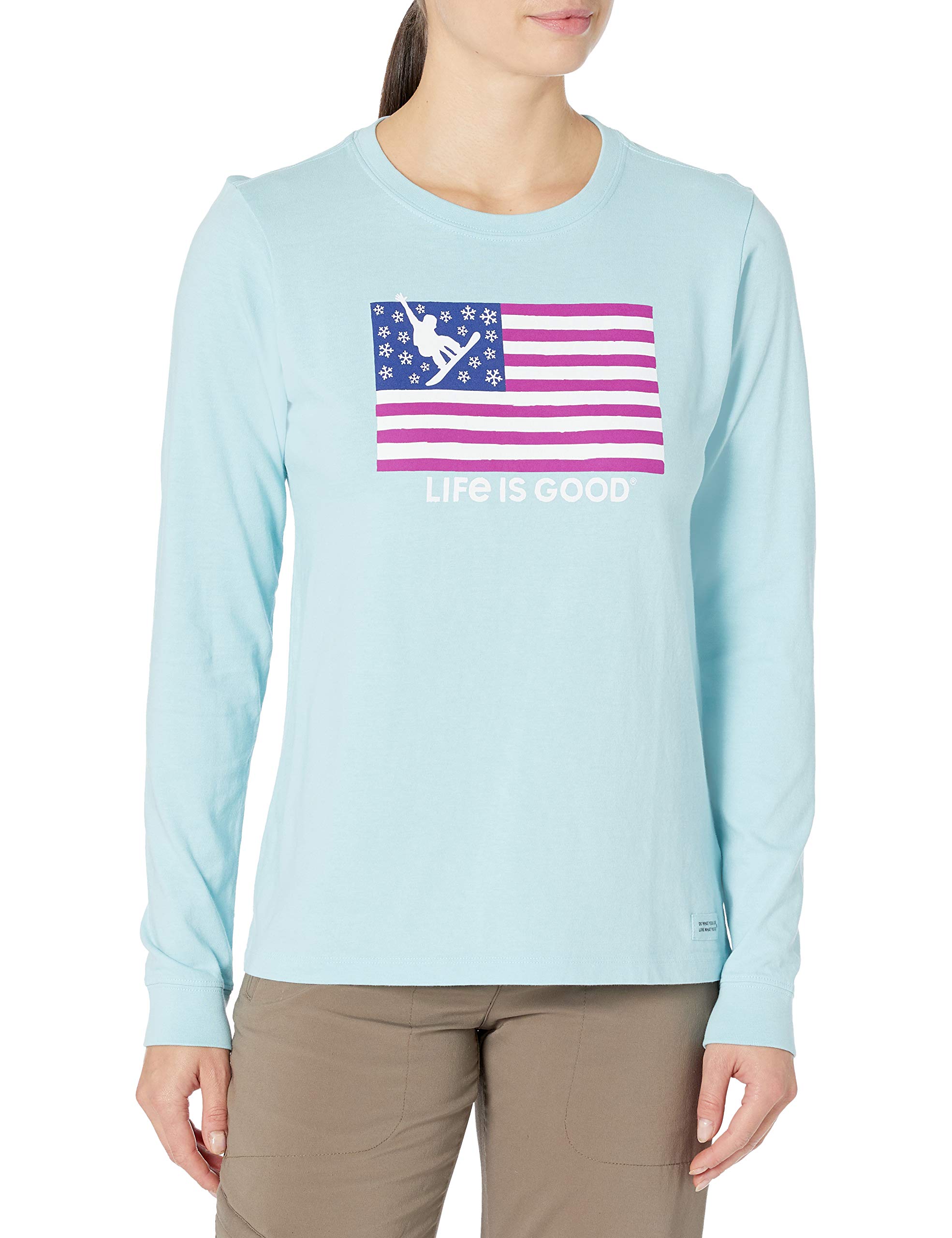 Life is good Womens Crusher, Beach Blue, Large
