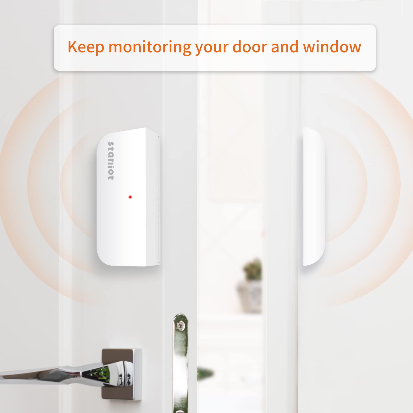 Staniot Home Security System Basic Kit for Apartment, Secpanel 5 Wireless Alarm System Kit, IPS Touch Screen Panel, Door Sensor, Remote Control, High Decibel Siren for Home Security, Work with Alexa
