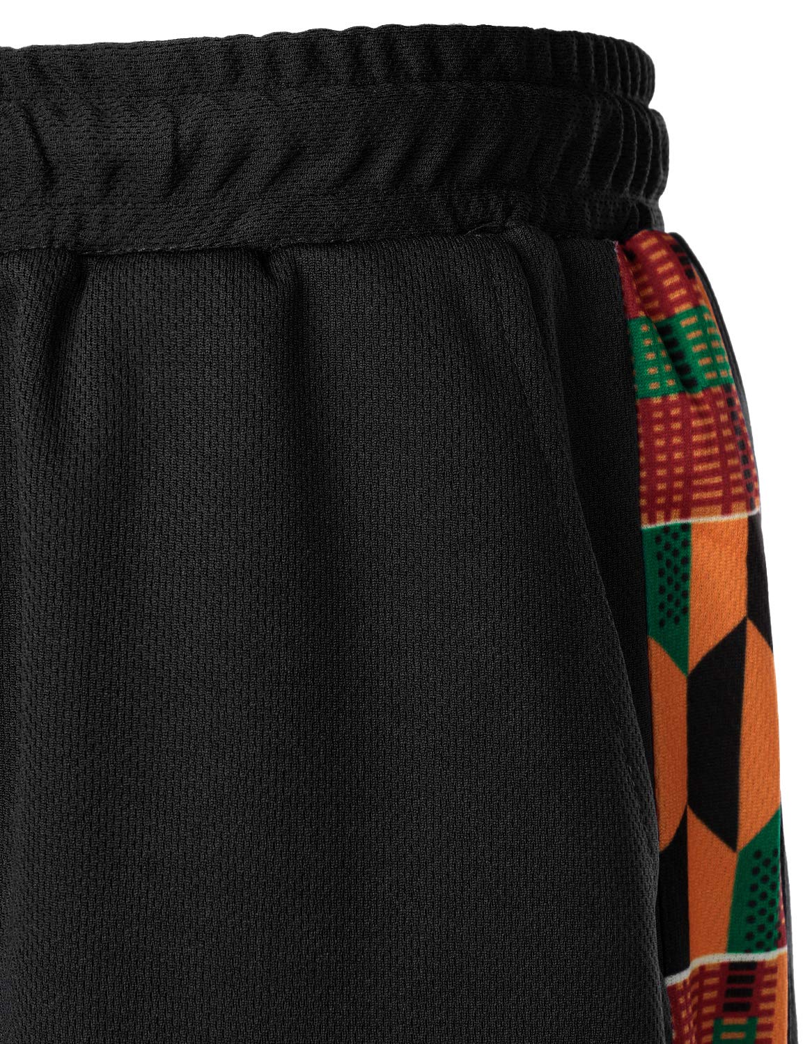 LucMatton Men's Summer 2 Piece African Pattern Printed T-Shirt and Shorts Set Sports Mesh Tracksuit Dashiki Outfits Black X-Large