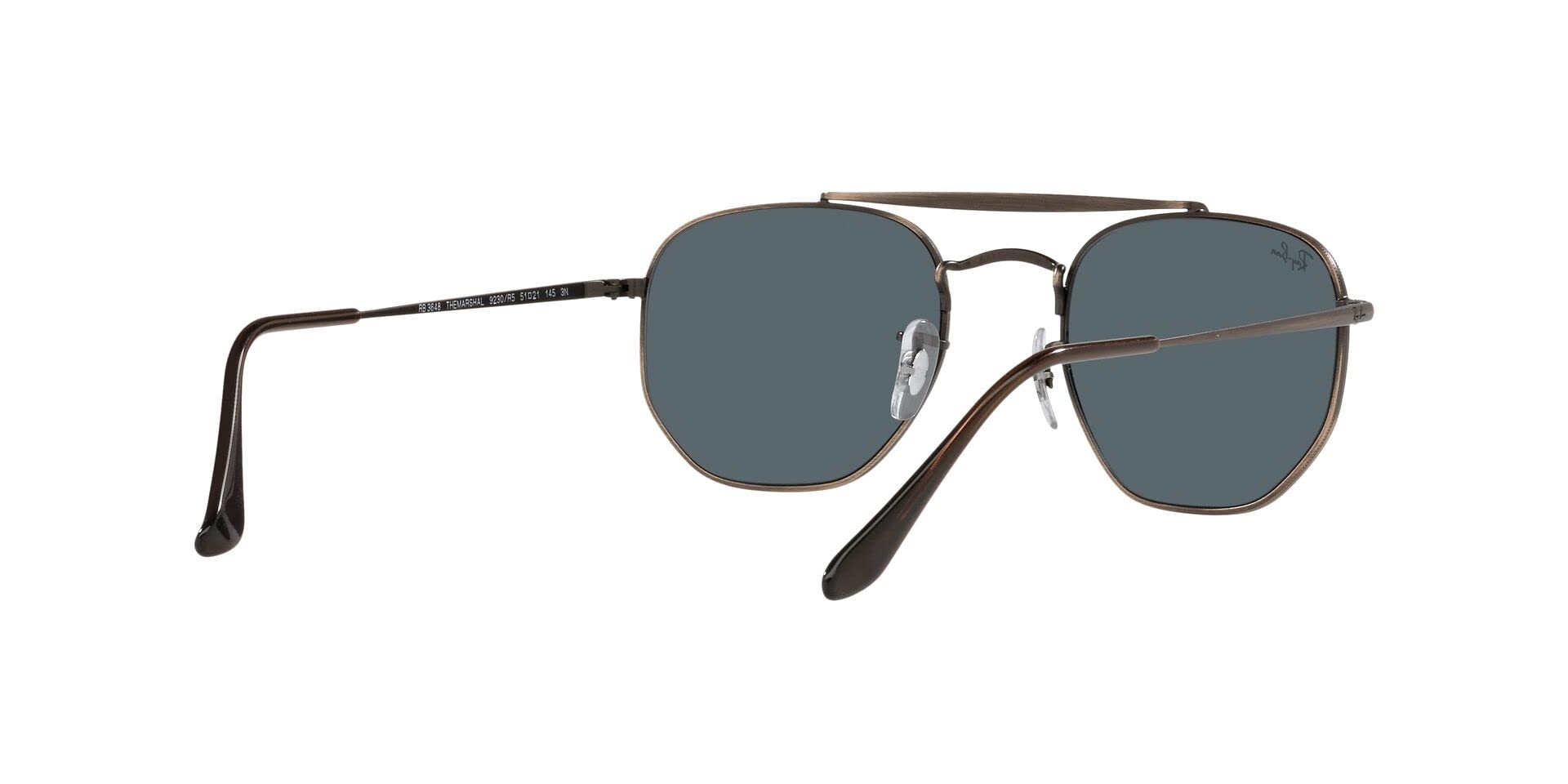 Ray-Ban RB3648 The Marshal Square Sunglasses, Gold/Bottle Green, 54 mm