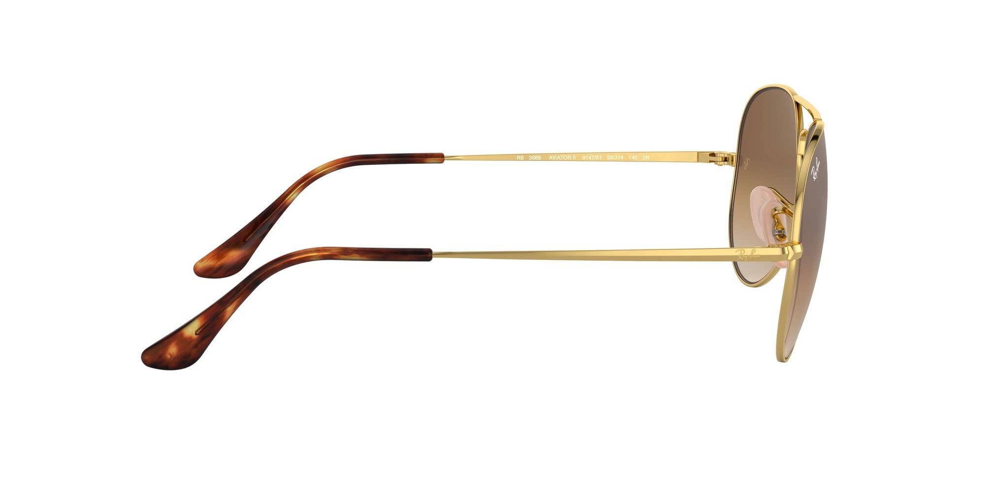 Ray-Ban RB3689 Aviator Metal II Sunglasses + Vision Group Accessories Bundle (Arista/Clear Gradient Brown (914751),55)