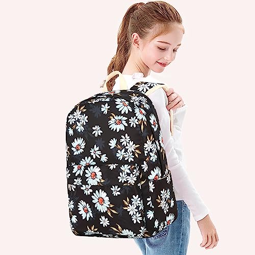 School Backpack for Teen Girls Women Laptop Backpack College Bookbags Middle School Travel Work Commuter Back Pack(Magritte-white)