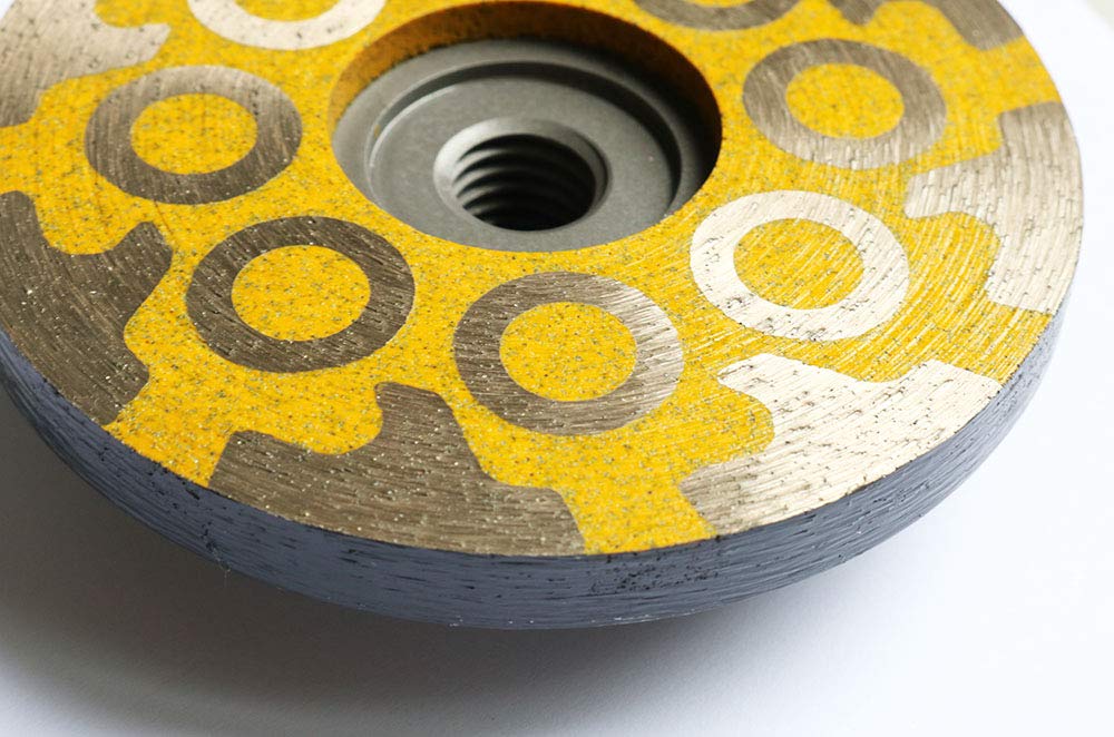 JDK 4 Inch Diamond Resin Filled Cup Wheel Grinding Wheel with Thread 5/8β-11 for Granite Stone and Tiles (Medium)
