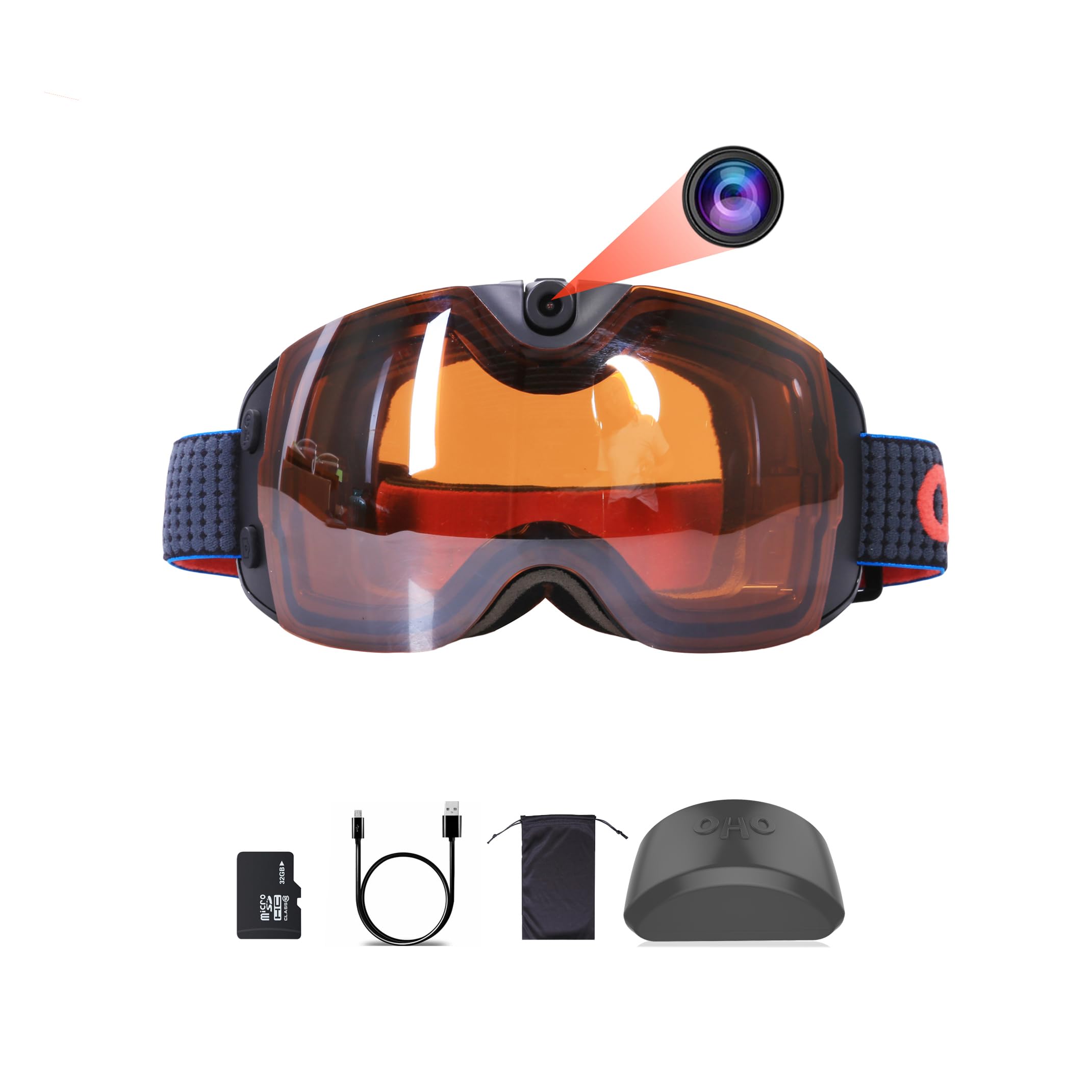 OhO 4K Smart Ski Goggles, WiFi Camera Snowboard Goggles with UV Protection, Anti Fog (Men/Women)