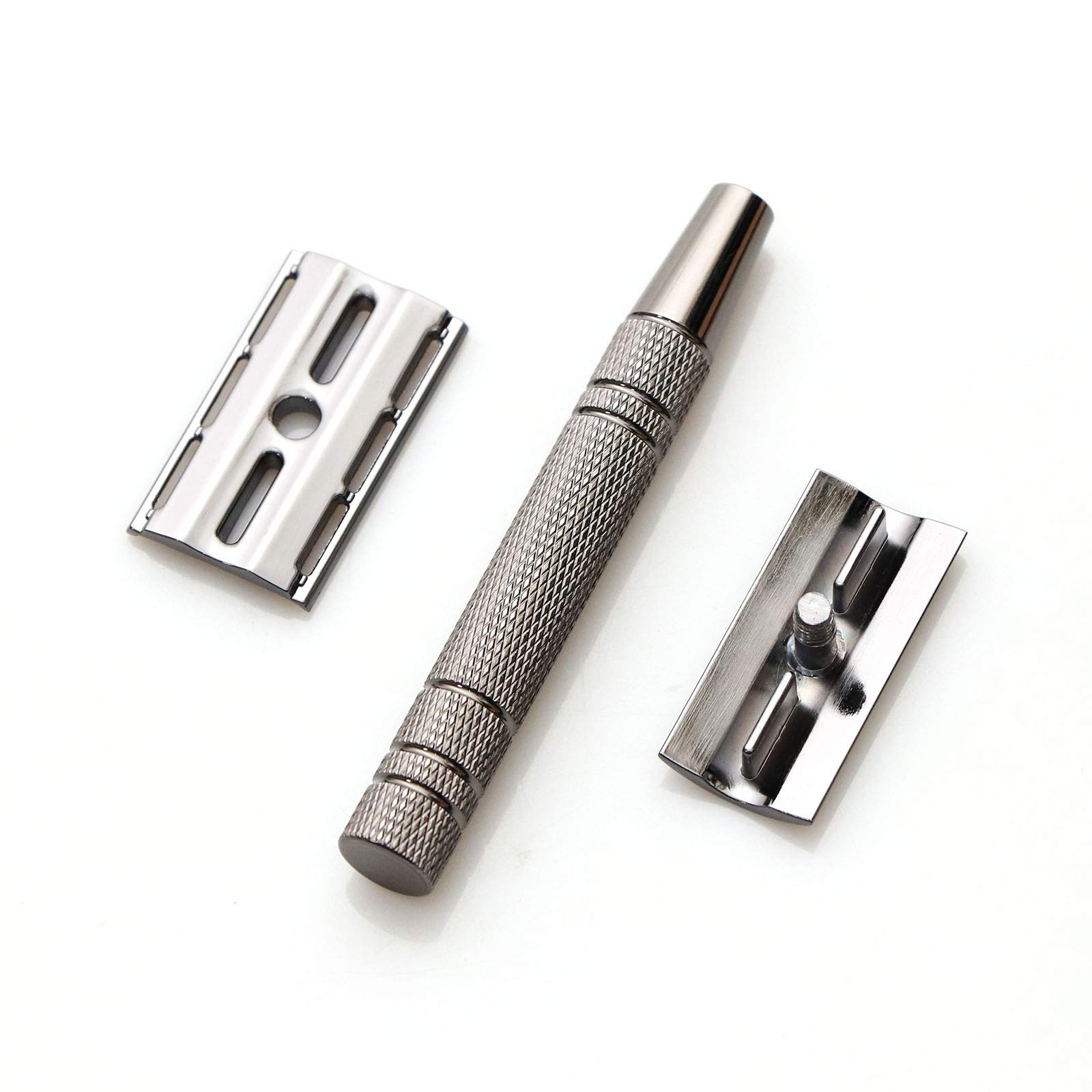 LEYMING Double Edge Safety Razor with 10pcs Blades, Metal One Single Blade Razor, Classic Wet Shaving Manual Shavers Fits Standard Razor Blades, Gift for Men