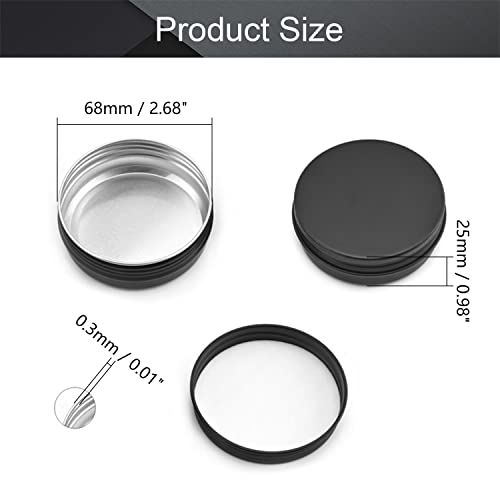 Othmro 6Pcs 2oz 60ml Round Aluminum Cans Tin Can Screw Lid Top Metal Storage Tins Containers Round Empty Container Cans Kitchen Storage Container for Lip Balm, Crafts, Candles, Candies