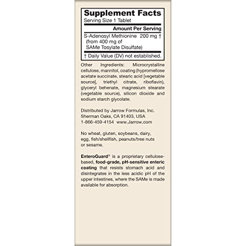 Jarrow Formulas Same 200 mg - 60 Tablets - Highest Concentration of Active S,S Form - Supports Joint Health, Liver Function, Brain Metabolism & Antioxidant Defense - 60 Servings