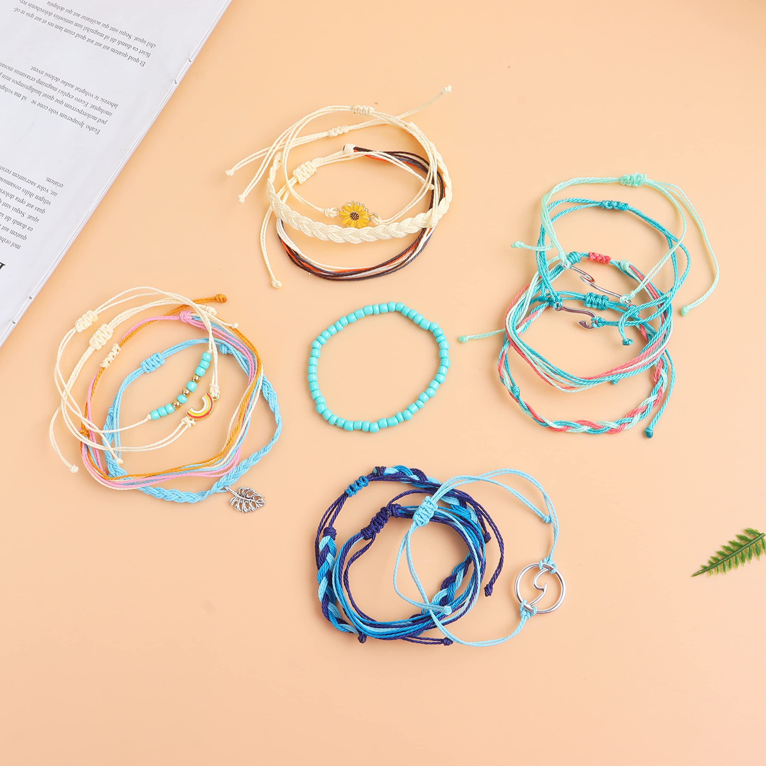 Long tiantian Boho Bracelets for Women Sunflower String Bracelets Ankle Bracelets for Women