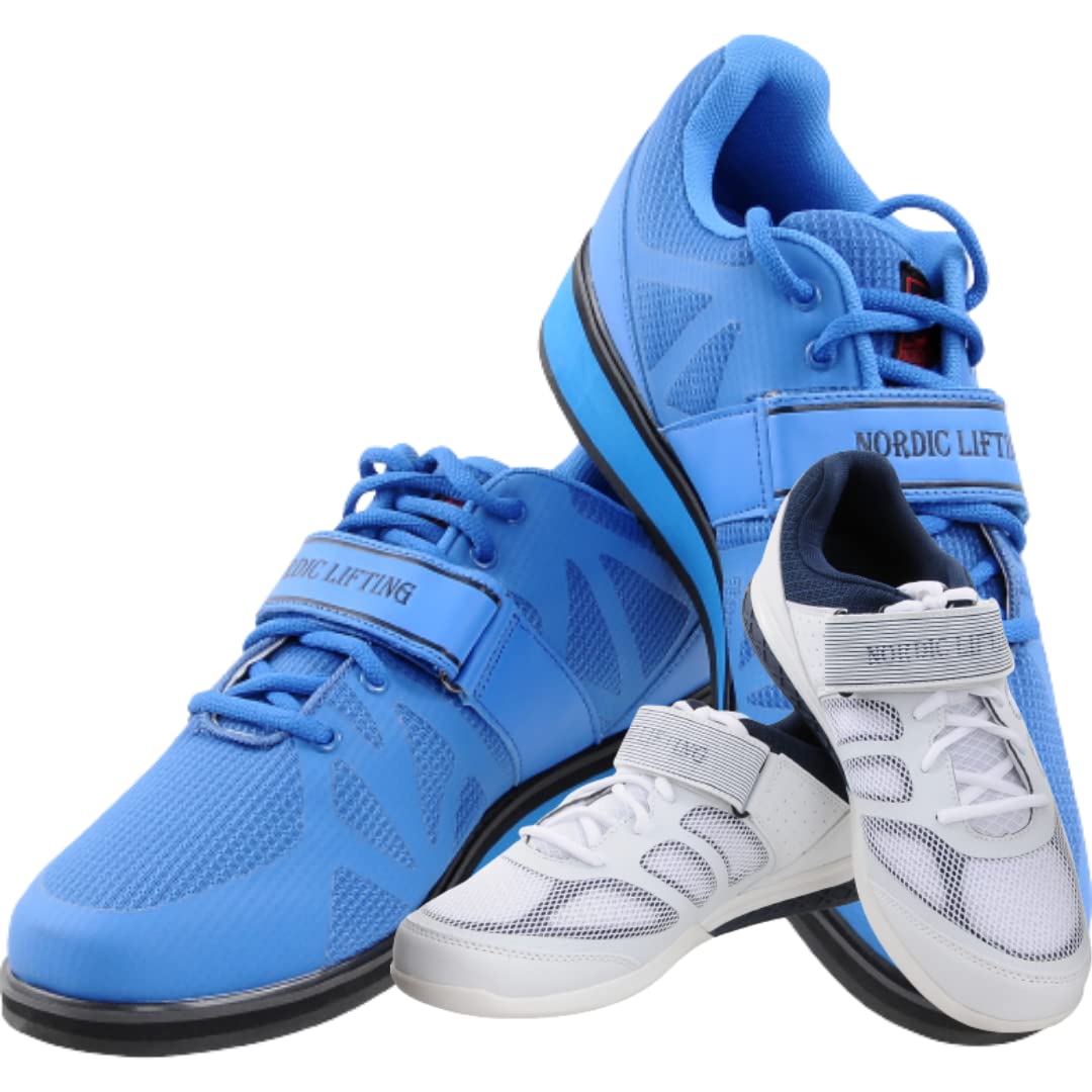 Nordic Lifting Shoes Megin Size 12 - Blue Bundle with Shoes Venja Size 11 - White
