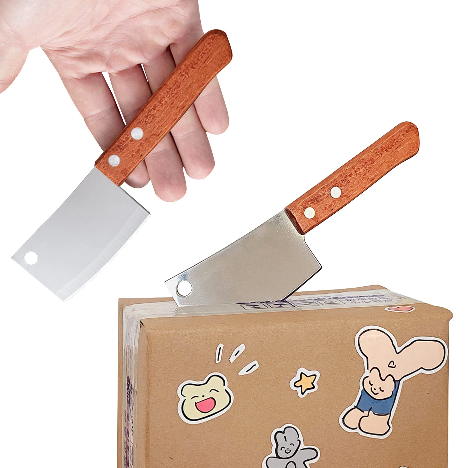 Rongkup 2pcs Mini Knife Set Package Box Cutter Tiny Knife Chef Kitchen Cheese Knife