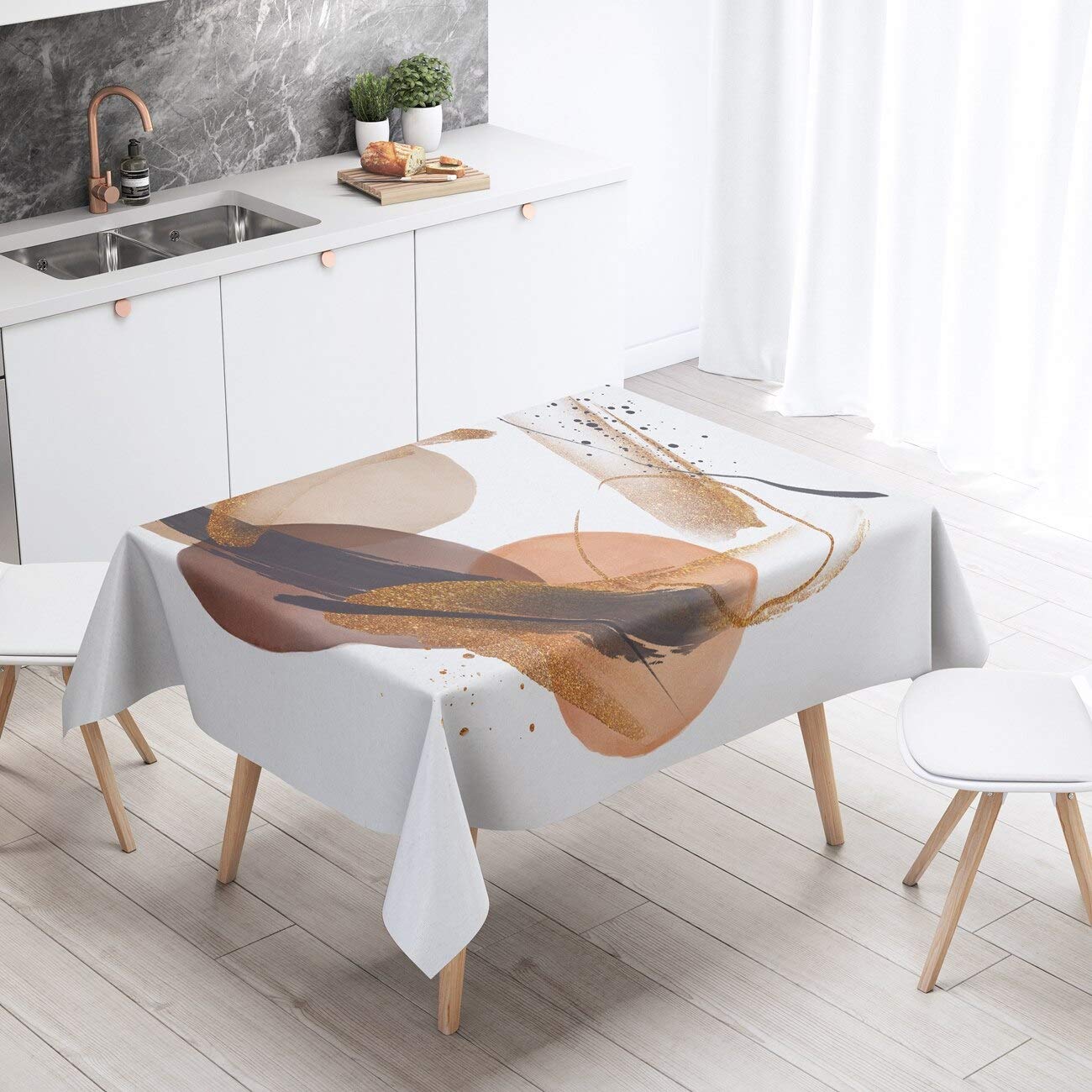 NUER Rectangular Tablecloth for Table Cloth Art Abstract Waterproof Oilcloth Decor Cover Anti-Stain Table Cover Mesa A4 140x210cm