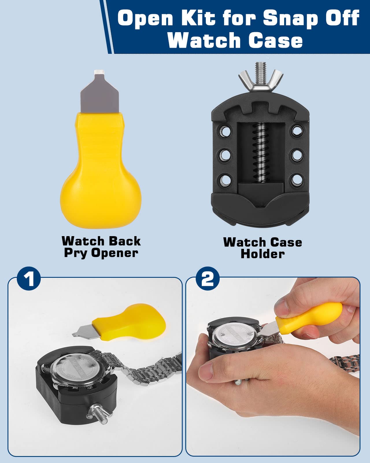 Vastar Watch Repair Kit, Watch Battery Replacement Tool Kit, Watch Link Removal Tool Kit, Watch Band Link Pin Tool Set with Carrying Case