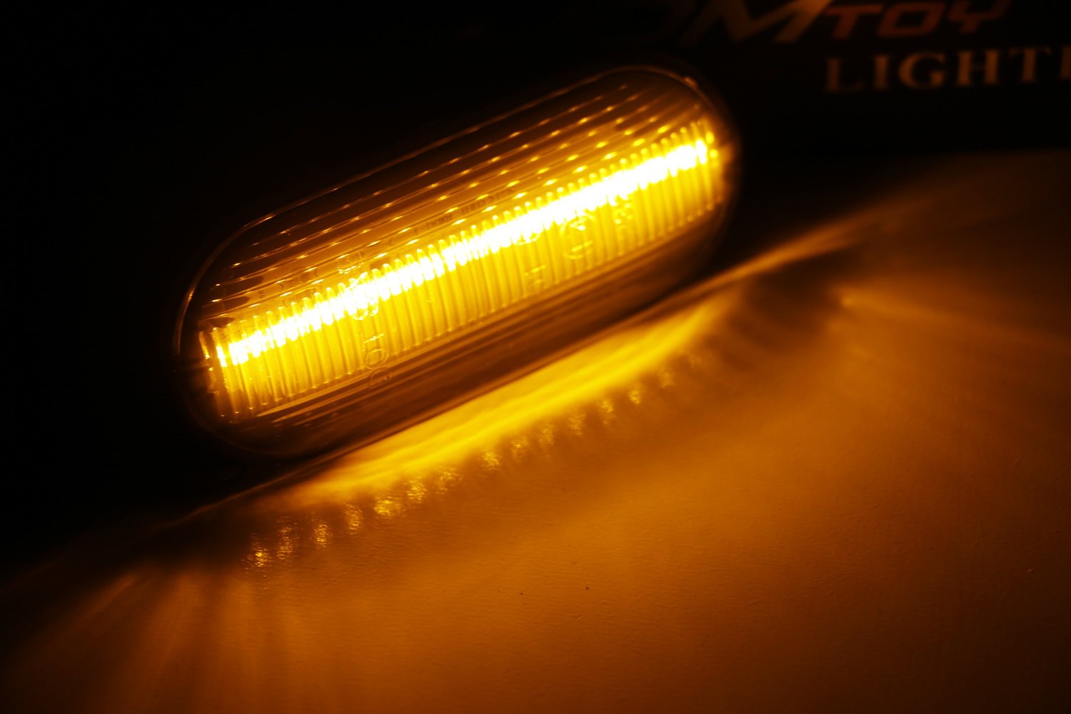 iJDMTOY Smoked Lens Amber Full LED Front Side Marker Light Kit Compatible With Volkswagen MK4 Jetta GTI R32 Beetle etc., Powered by 15-SMD LED, Replace OEM Sidemarker Lamps