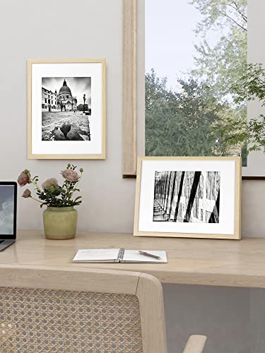 SUMGAR 8x10 Picture Frame with Mat Display Pictures, ๐ก๐ฎ๐๐๐ฟ๐ฎ๐น ๐ข๐ฎ๐ธ ๐ช๐ผ๐ผ๐ฑ 11x14 Photo Frame ๐ฆ๐ถ๐บ๐ฝ๐น๐ฒ ๐ณ๐ผ๐ฟ ๐ง๐ฎ๐ฏ๐น๐ฒ๐๐ผ๐ฝ ๐๐ฒ๐๐ธ Gallery Wall Mounted Display Set of 2
