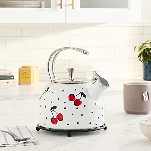 Kate Spade New York Vintage Cherry Dot Tea Kettle, 3.70 LB, Multi