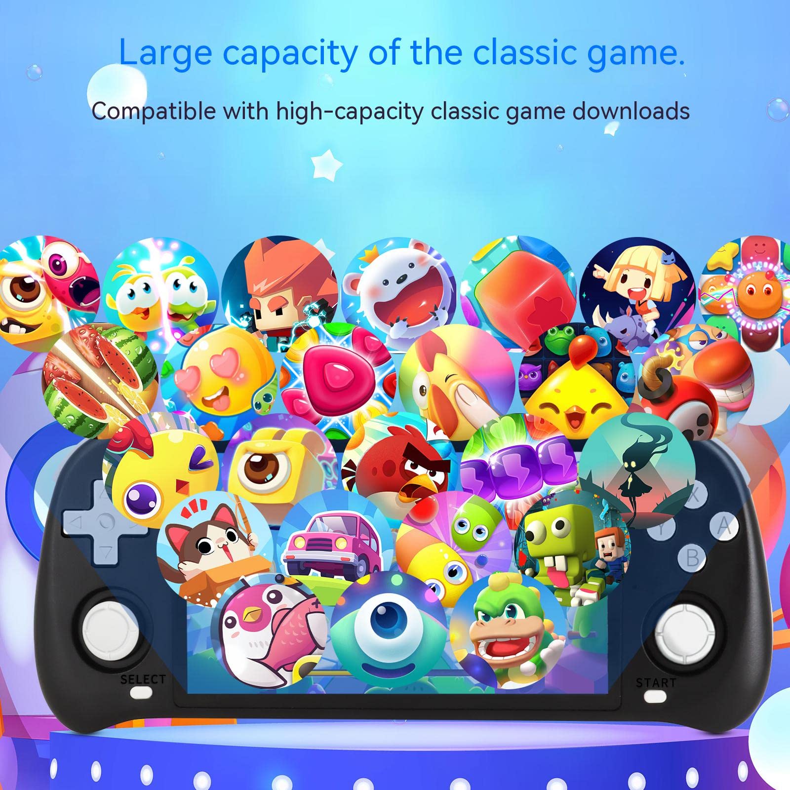 SERYUB RGB10 MAX 2 Video Game Console, 5 "IPS Screen Handheld Game System Multi-Emulator 10000 Games, Retro Game Console Black