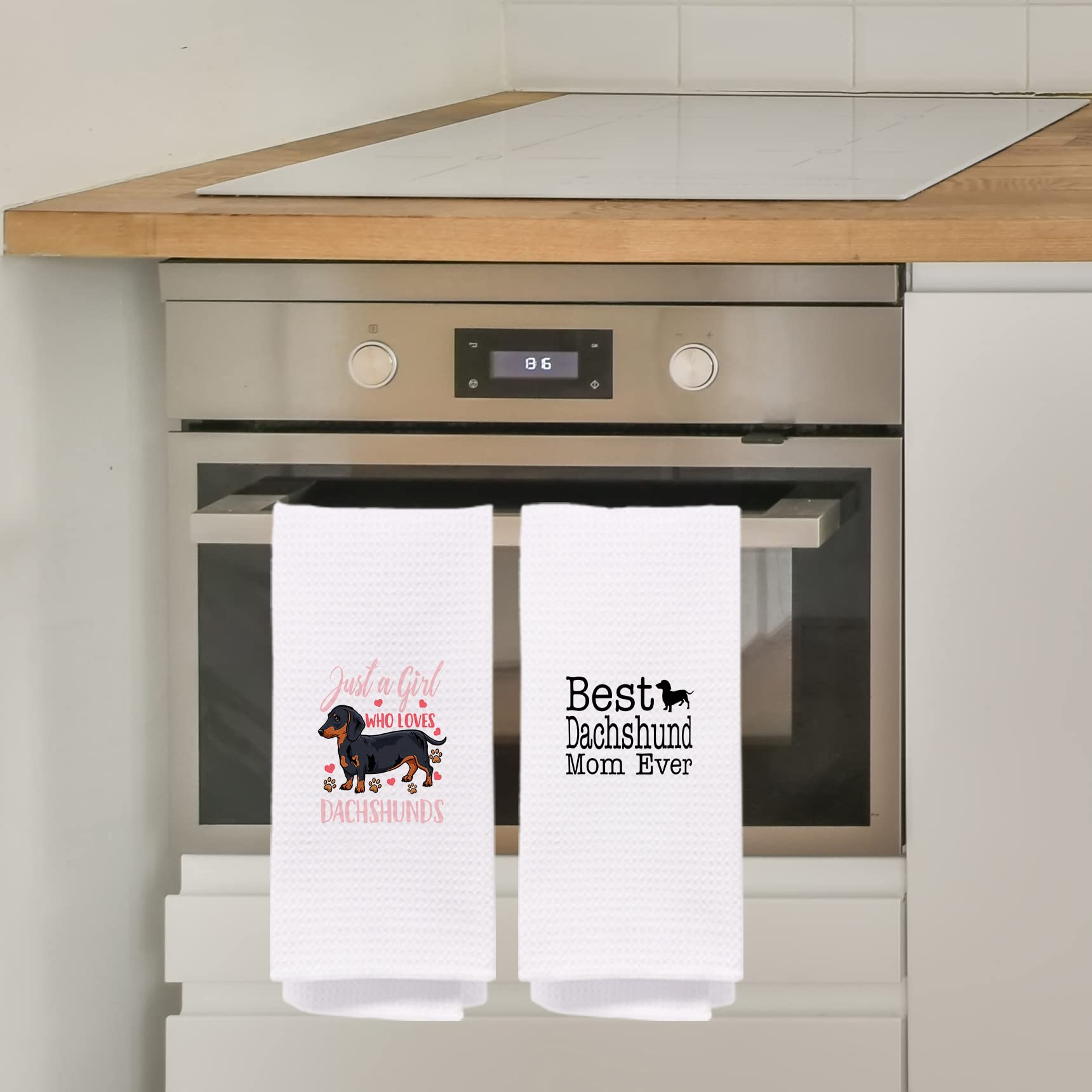 NEGIGA Dachshund Decor,Dachshund Gifts,Dachshund Gifts for Women,Dachshund,Kitchen Towels,Kitchen Towels and Dishcloths Sets,Towels Sets of 4