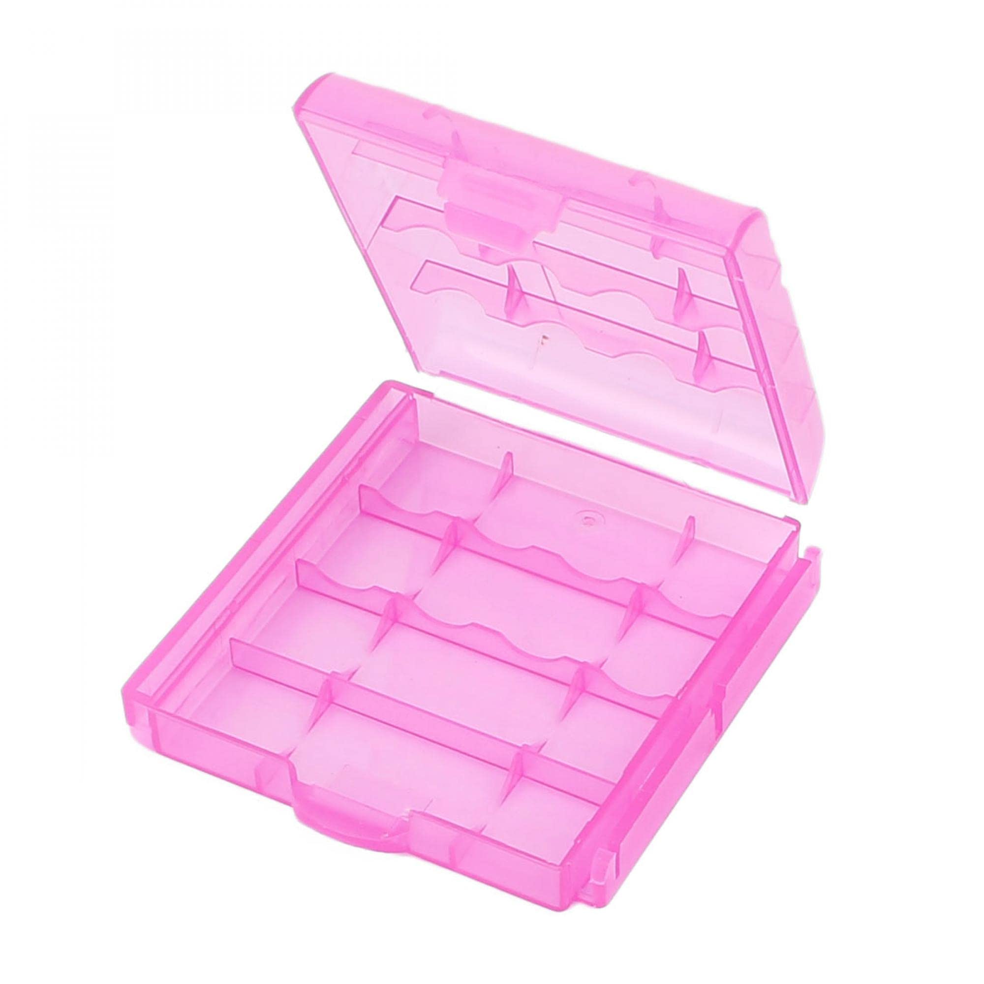 sourcing map AA Battery Container Case Storage Box Holder Plastic 4 Capacity Red 5 Pcs