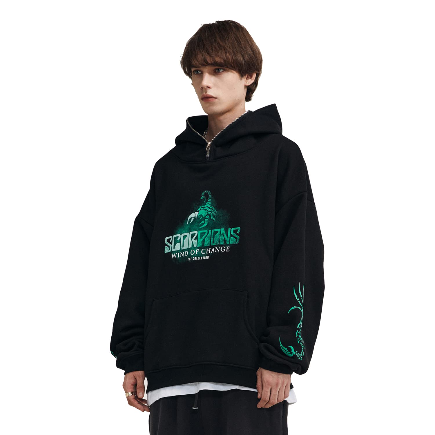 MFCT Men's Streetwear Scorpion Hoodie (Black, Small)