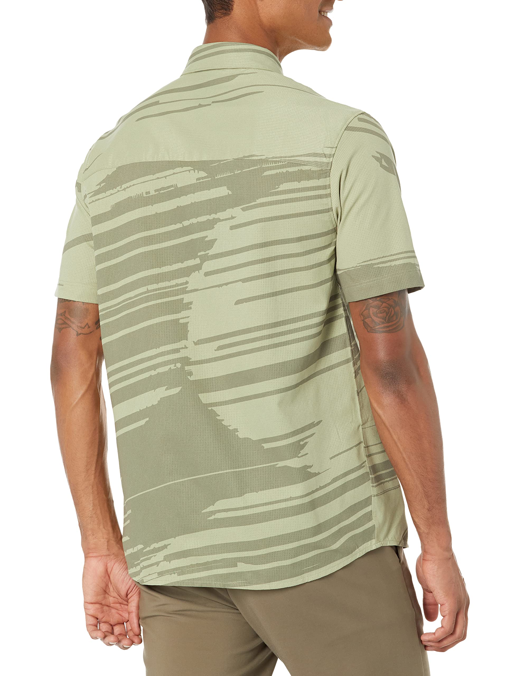 Oakley Tempo Short Sleeve Woven, Action Ellipse Uniform Green, Large