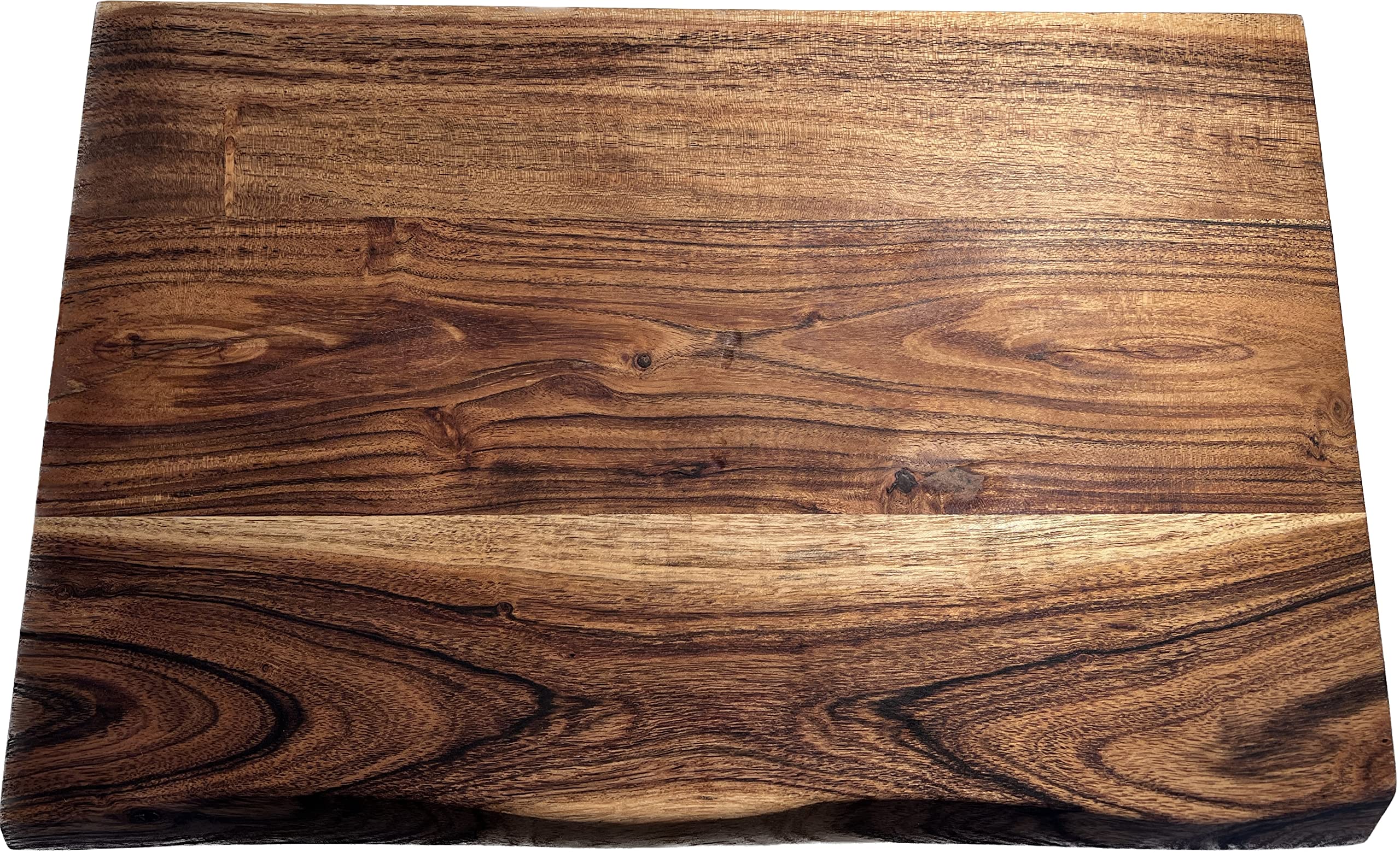 Mountain Woods Large Brown Hand Crafted Live Edge Cutting Board | Serving Tray made Solid Acacia HardWood | Charcuterie Board | Chopping Board for Vegetables, Fruits and Meat | Cheese Board - 18"