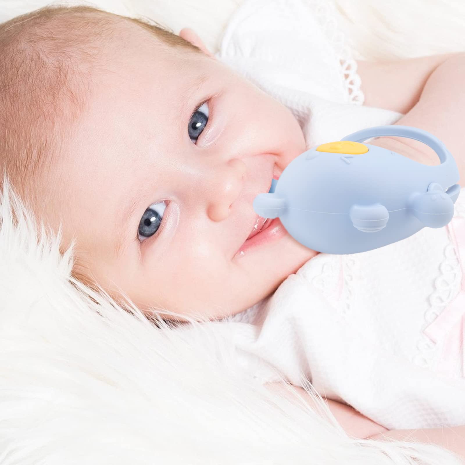 Never Drop Baby Teething Toy for 0-6 Month Infants, Dust-Proof Baby Chew Toys & Soothing Pacifier 2-in-1, Silicone Hand Teether for Babies 6-12 Months Sucking Needs, BPA Free