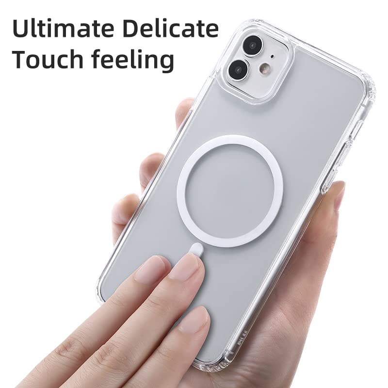 Yriklso for iPhone 11 Magnetic Case, Built in Magnets Compatible with MagSafe, Clear Hard PC Back Cover + Soft TPU Frame Slim Bumper Case for iPhone 11 (6.1"),Clear