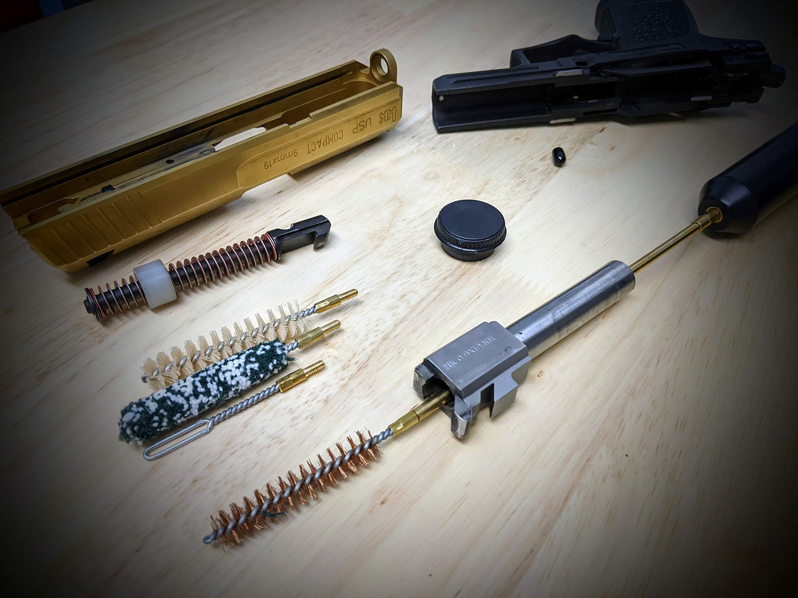Micro, All-in-One Professional 9mm Pistol Cleaning Kit - 357, 380, 38, 40, 44 mag, 45 Swivel Handle, 2 Rods, 3 Clean Brushes β Premium Steel & Nylon with Durable Lifelong Construction + Deluxe X-Tool
