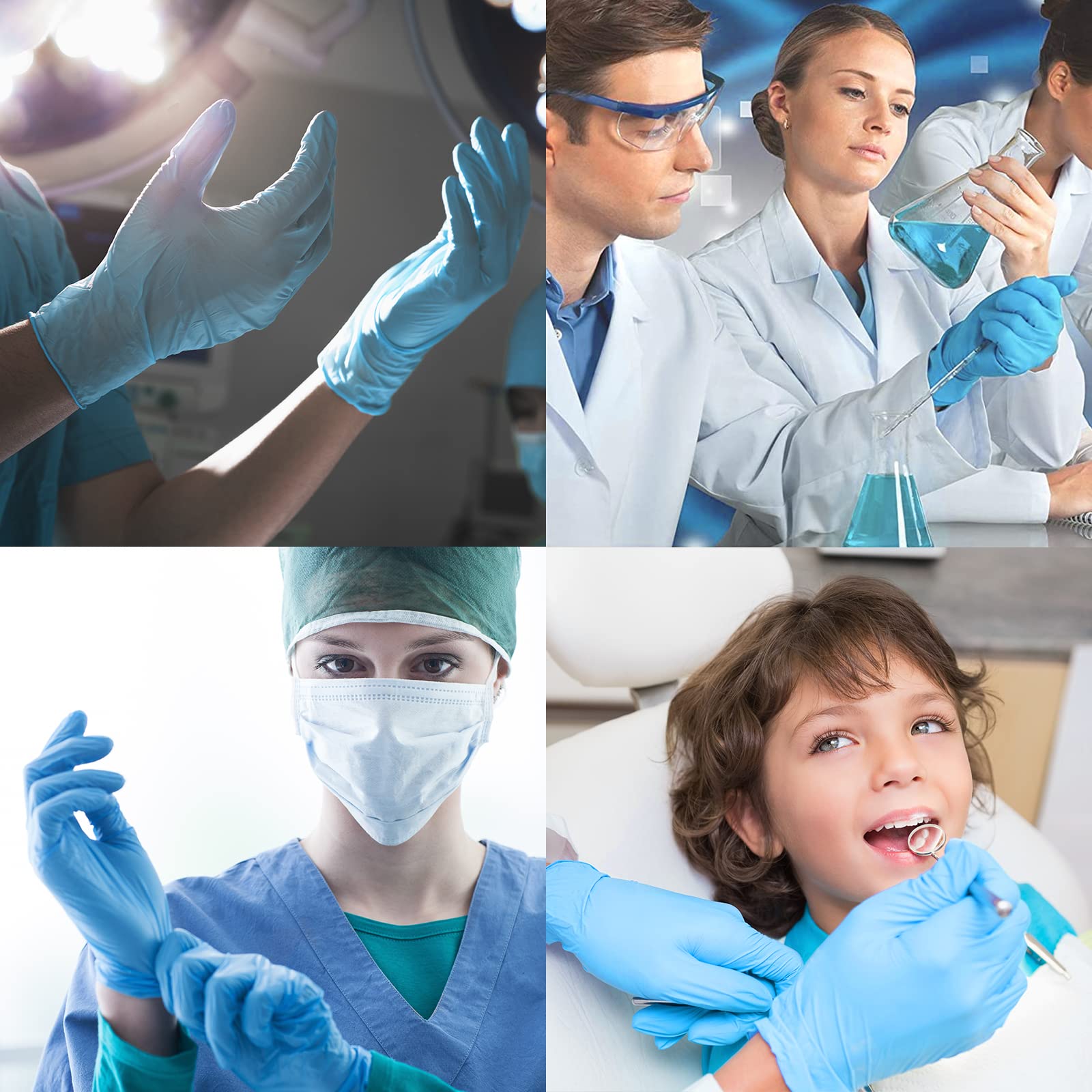 JMU Disposable Vinyl Exam Gloves Small 100 Count Latex Free Powder Free,Latex Free, Blue
