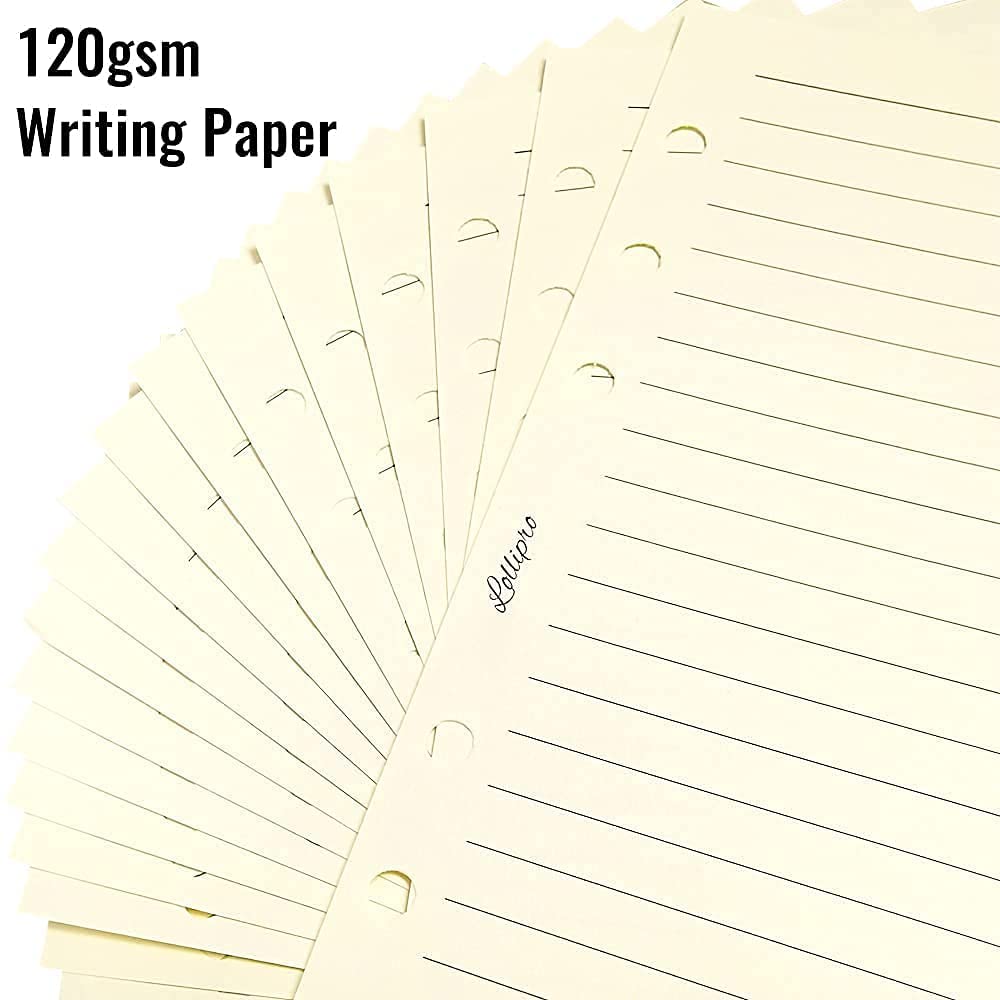 Lollipro Orange A6 Personal Size PU Leather Budget Notebook Wallet Saving Money Organizer and 2 Pakc of Loose Leaf Paper