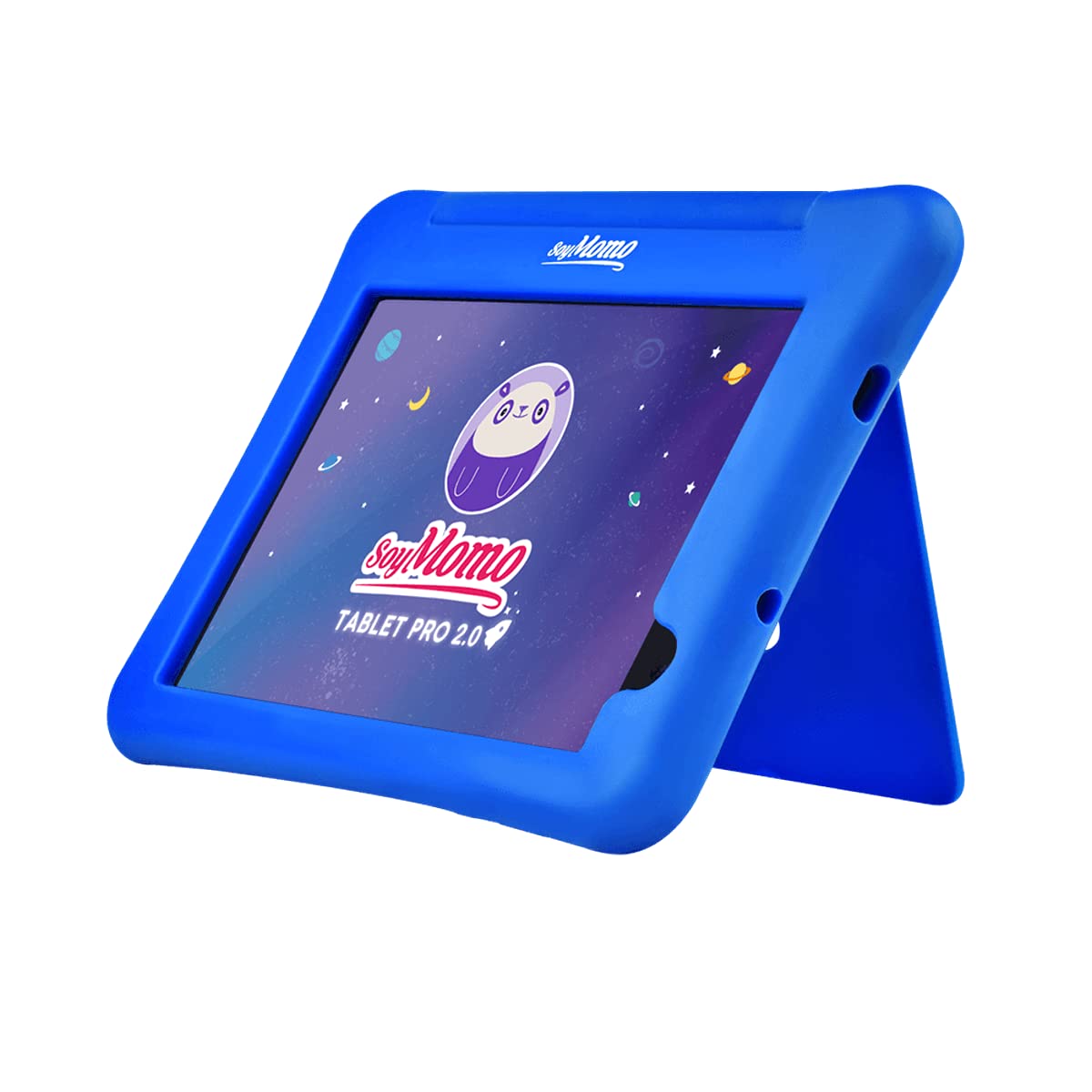 SoyMomo Anti-cyberbullying Tablet for Kids with Remote Parental Control App, WiFi, Bluetooth, 8” Screen, 64GB Memory, 4GB RAM, Camera, 5000 mHa, Extra Durable Silicone Case (Blue)