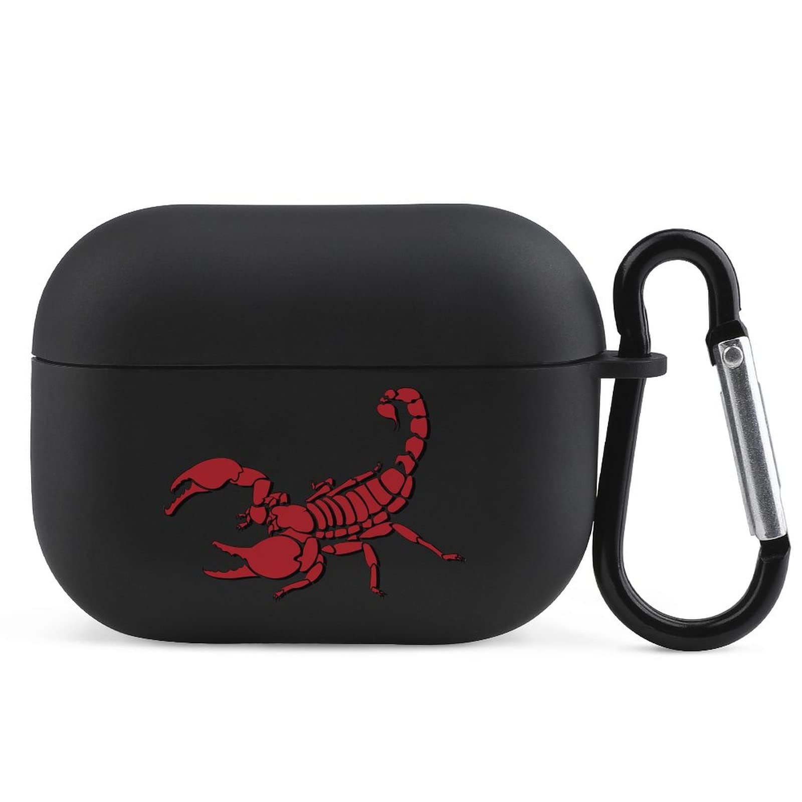 Red Scorpion Funny Case Compatible with AirPods Pro Earbuds Headset Protective Holder Cover with Hanging Keychain