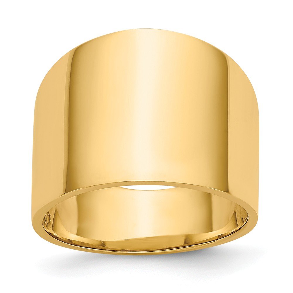 Jay Seiler 14K 15mm Flat-top Tapered Cigar Band Ring, Size: 7, 14 kt Yellow Gold