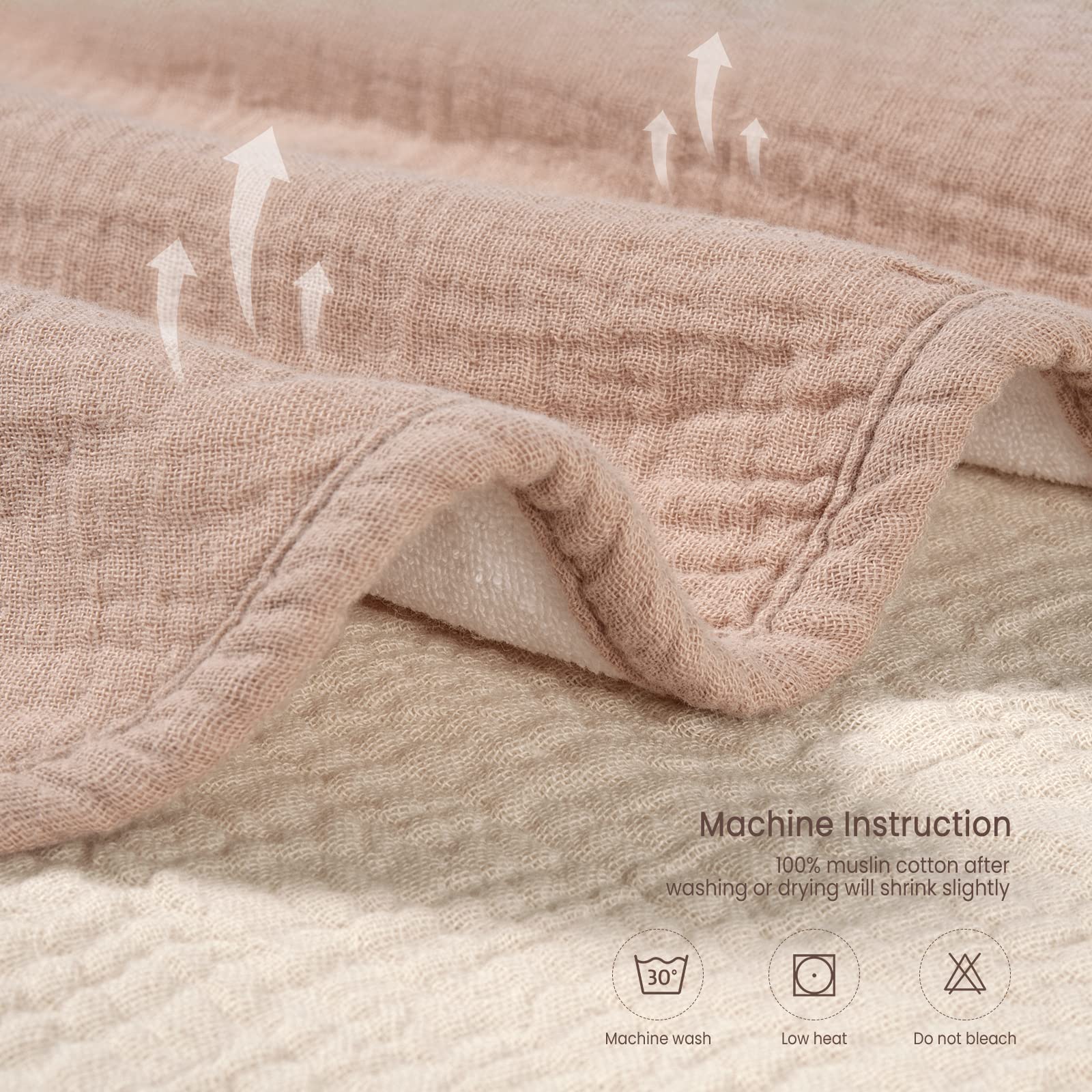 lulumoon Muslin Burp Cloths Sets - Large Cotton Burping Cloth Super Soft and Absorbent for Baby Boys and Girls 6pack (Brown)