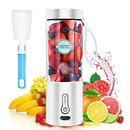 Portable Blender for Shakes and Smoothies, Upgraded 18Oz Portable Blenders with 6 Blades and Type-C Rechargeable, Fruit Veggie Juicer Electric Mini Portable Mixer Cup for Travel Sports Kitchen