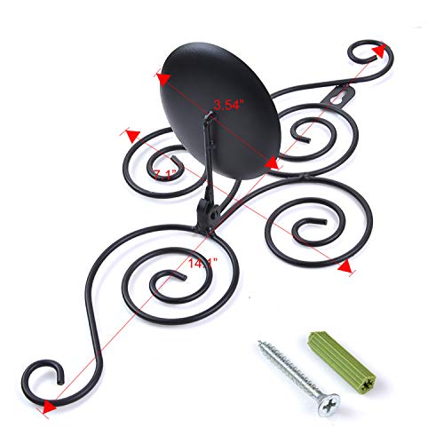 Wall Sconces Set of Two, Candle Holder Elegant Swirling Iron Wall Decor Hanging Sconce for Living Room Indoor Christmas Decoration, Weddings, Event, Black