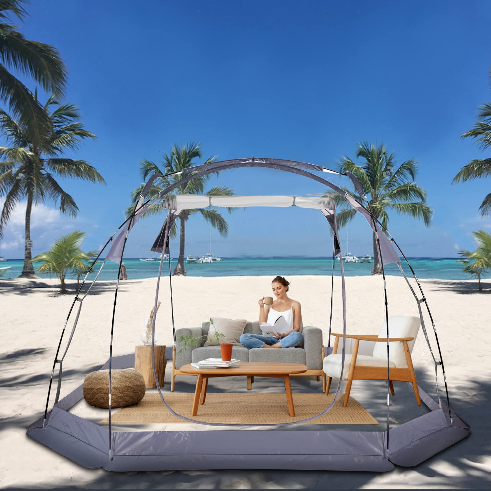 Outdoor Bubble Tent 10x10Ft Clear Tents Bubble for Backyard,5-6Person Large Whetherproof Screen House Winter Tents for Camping,Picnic