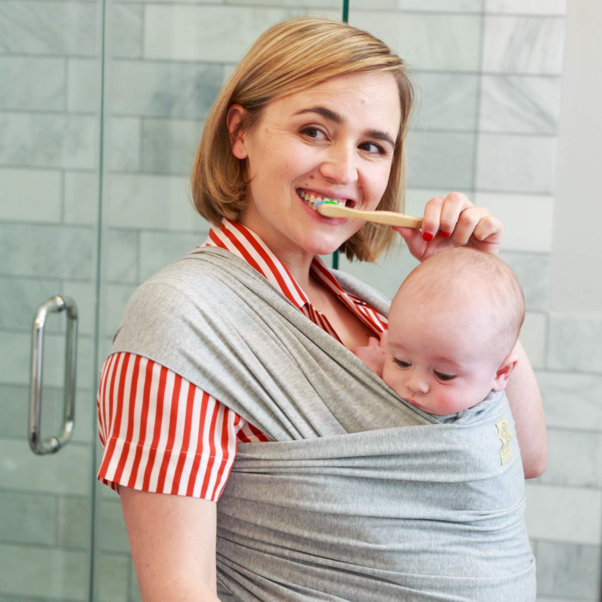 LÍLLÉbaby Tie The Knot Wrap II Ergonomic Baby Carrier Wrap for Infants Babies Toddlers, Heather Grey