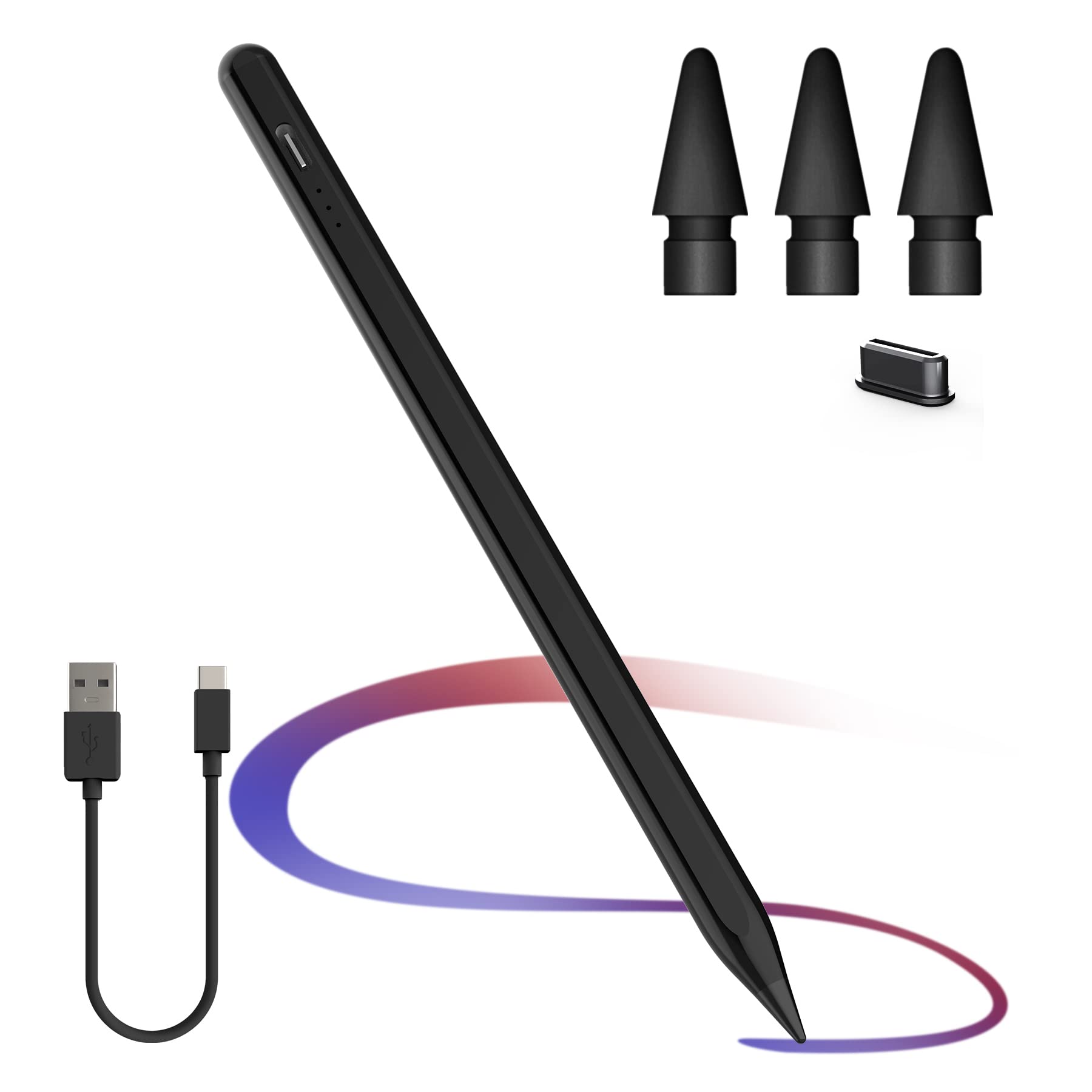 Stylus Pen Compatible with Apple Pencil 2nd Generation, iPad Air 4th/5th, iPad Mini 5th/6th, iPad Tablets, iPad Pro 11/12.9-inch (2018-2022), Palm Rejection, Tilt, Magnetic Adsorption, Power Display