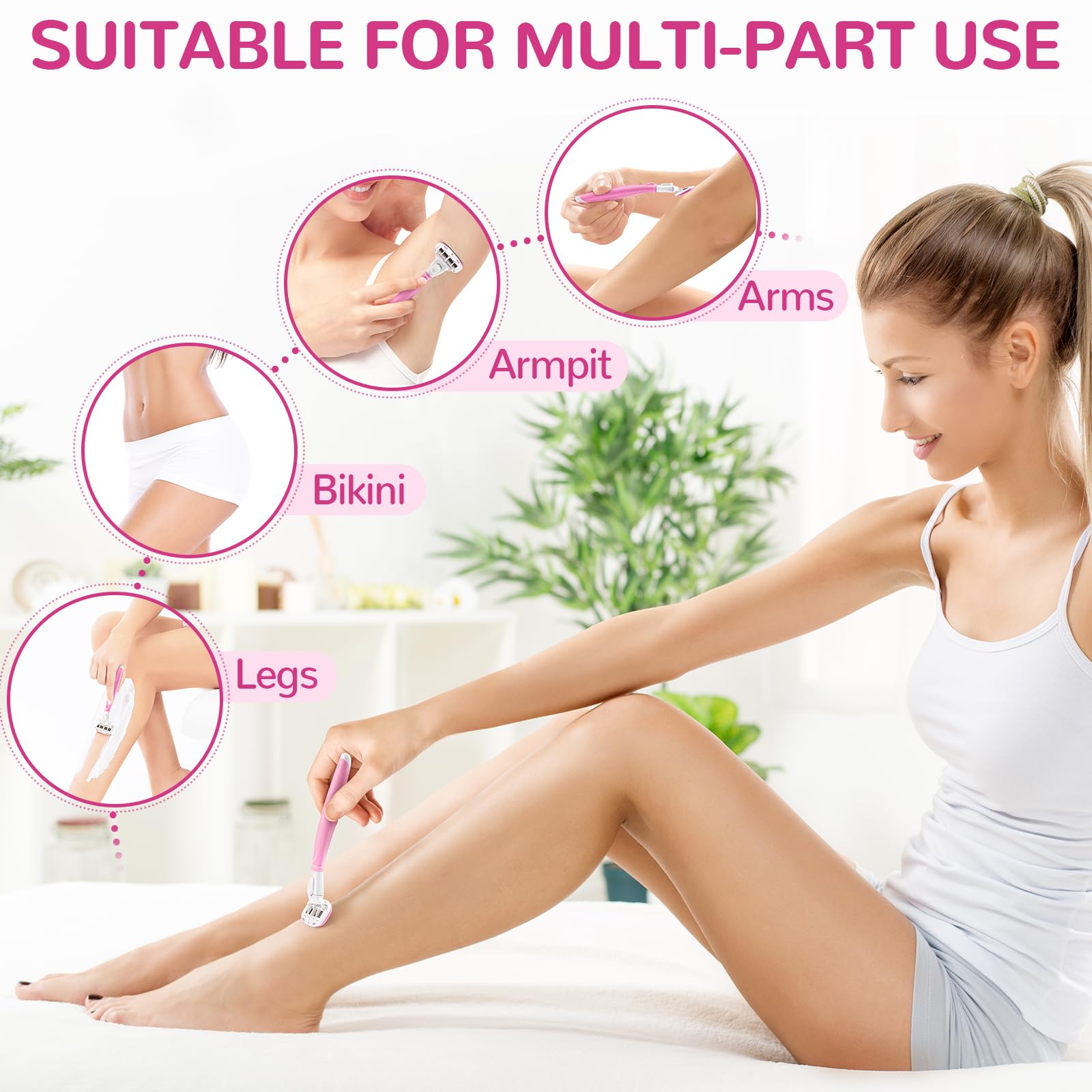 Razors for Women, Portable Womens Razors for Shaving with Travel Case, Extra Smooth Mini Razors with Lubricating Strip