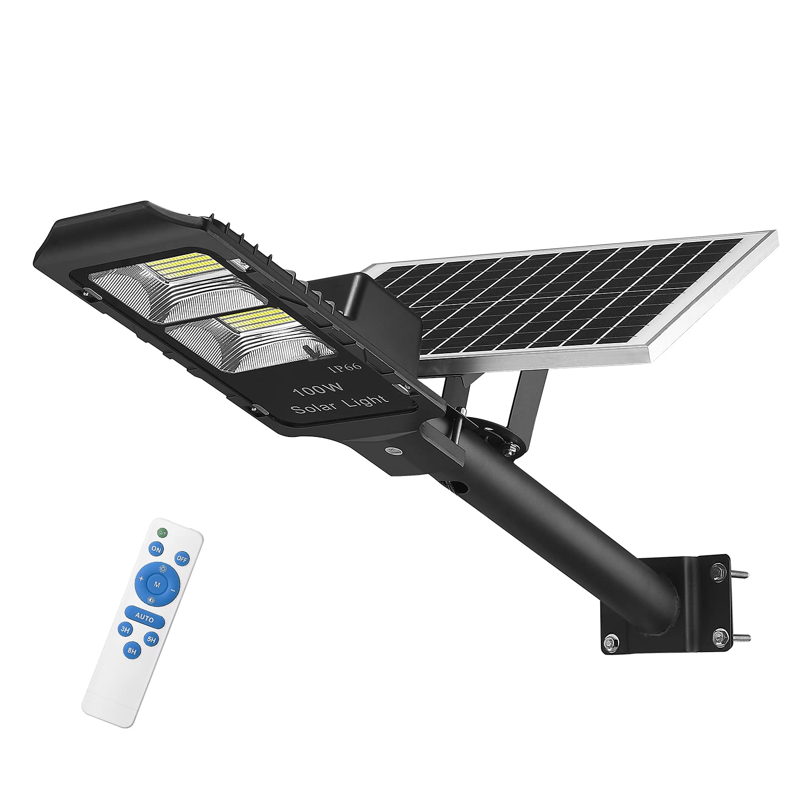 LOVUS Outdoor Solar LED Street Lights, 10000LM Solar Powered Street Lamp Dusk to Dawn with Remote Control, LOVUS