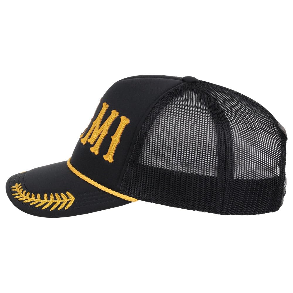 Local Crowns Florida Torn and Tattered Flag Curved Trucker Adjustable Black Snapback Cap