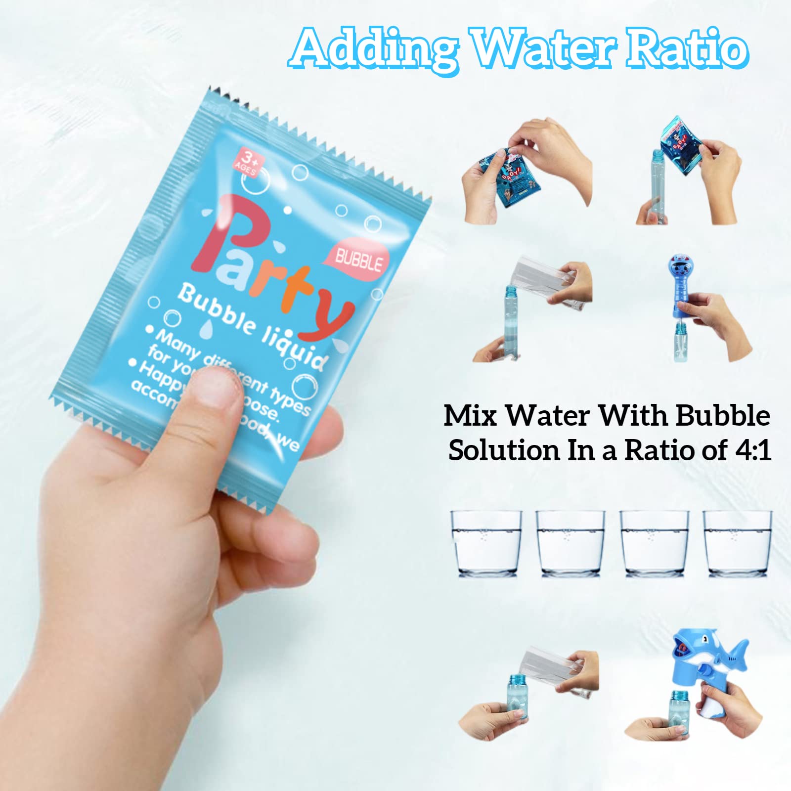 JIATELIN Bubble Concentrated Solution,Great As Bubble Solution for Bubble Machines,Bubble Guns,Bubble Gun Blower,Bubble Wands,Bubble Refills.Non Toxic Bubbles.