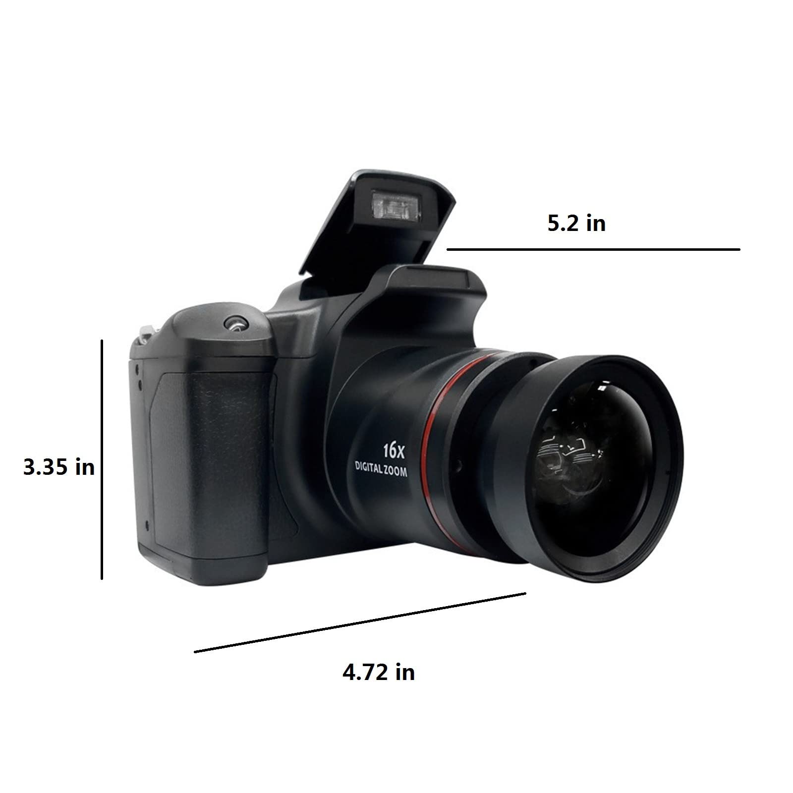 MIUOWANP Digital Camera 16MP 2.4 Inch LCD Screen 16X Digital Zoom 720P Digital Camera Small Camera for Teens Students Boys Girls Seniors (Black)