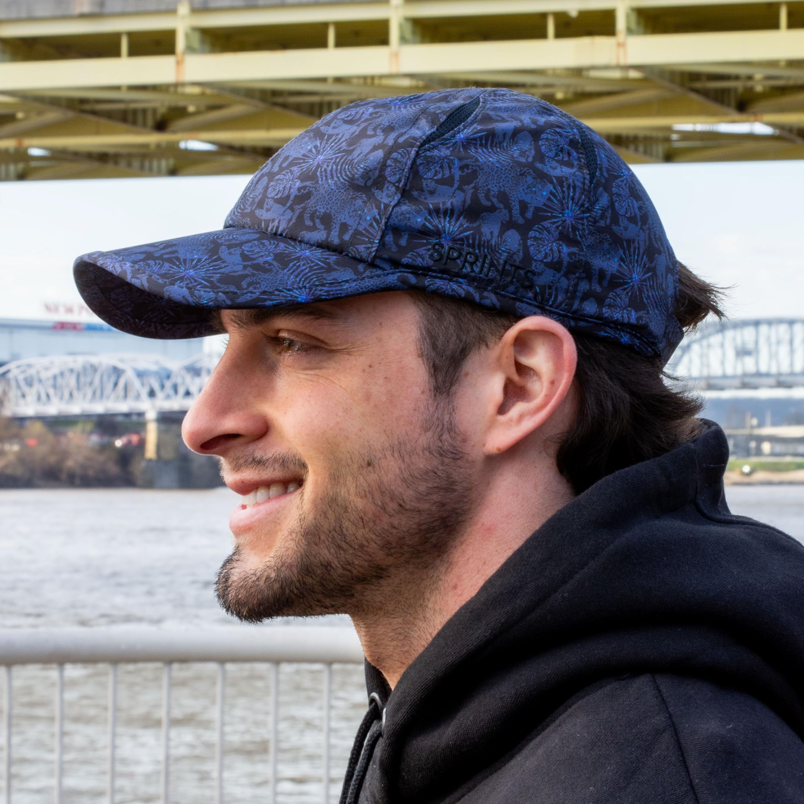 Sprints Fish are Friends Race Day Performance Running Cap | The Lightweight, Quick Dry, Black Sport Hat, One Size