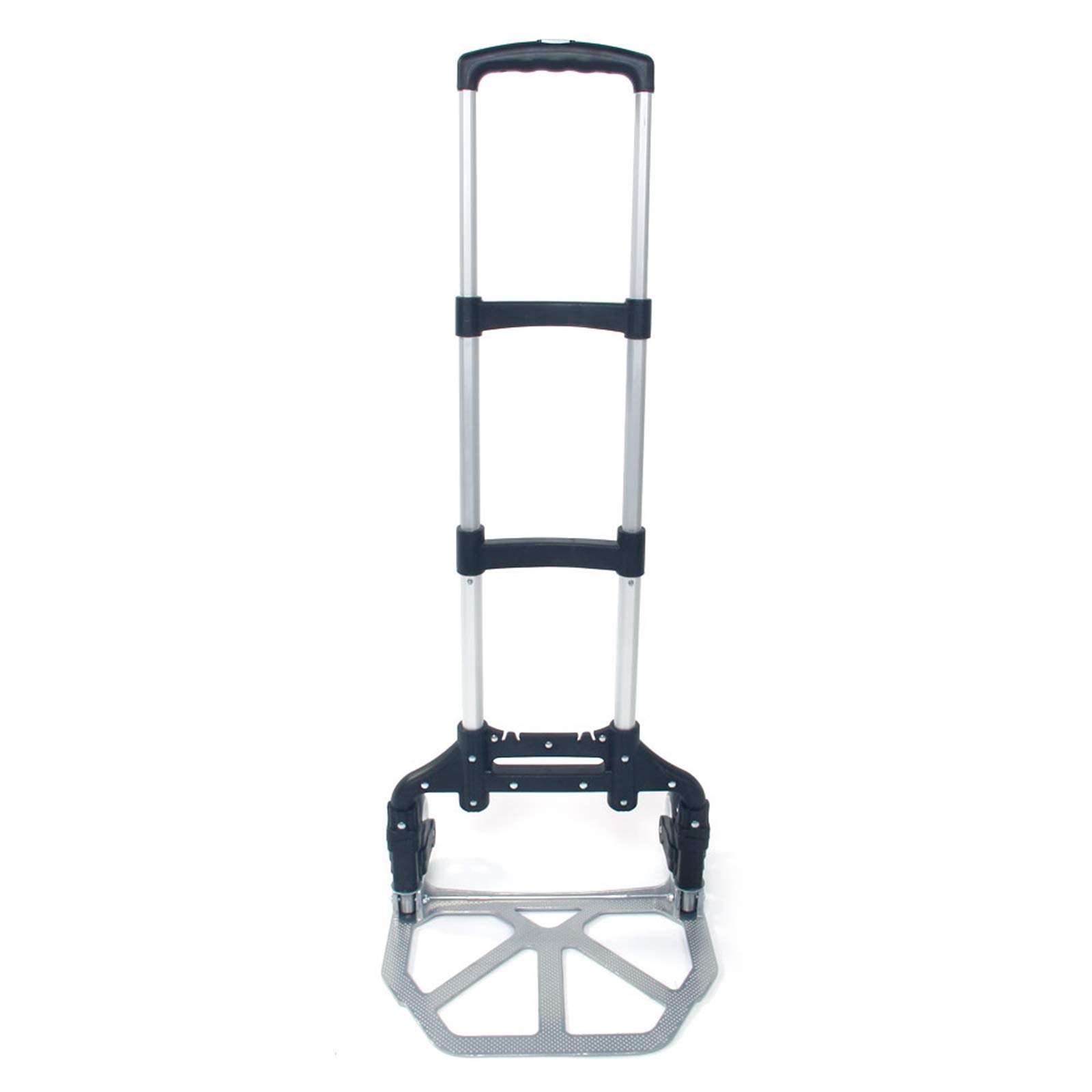 Portable Hand Truck Folding Luggage Trolley Cart Lightweight Material Handling Hand Trucks Collapsible Aluminum Alloy Push Truck with Ropes-165 Lbs Max Load
