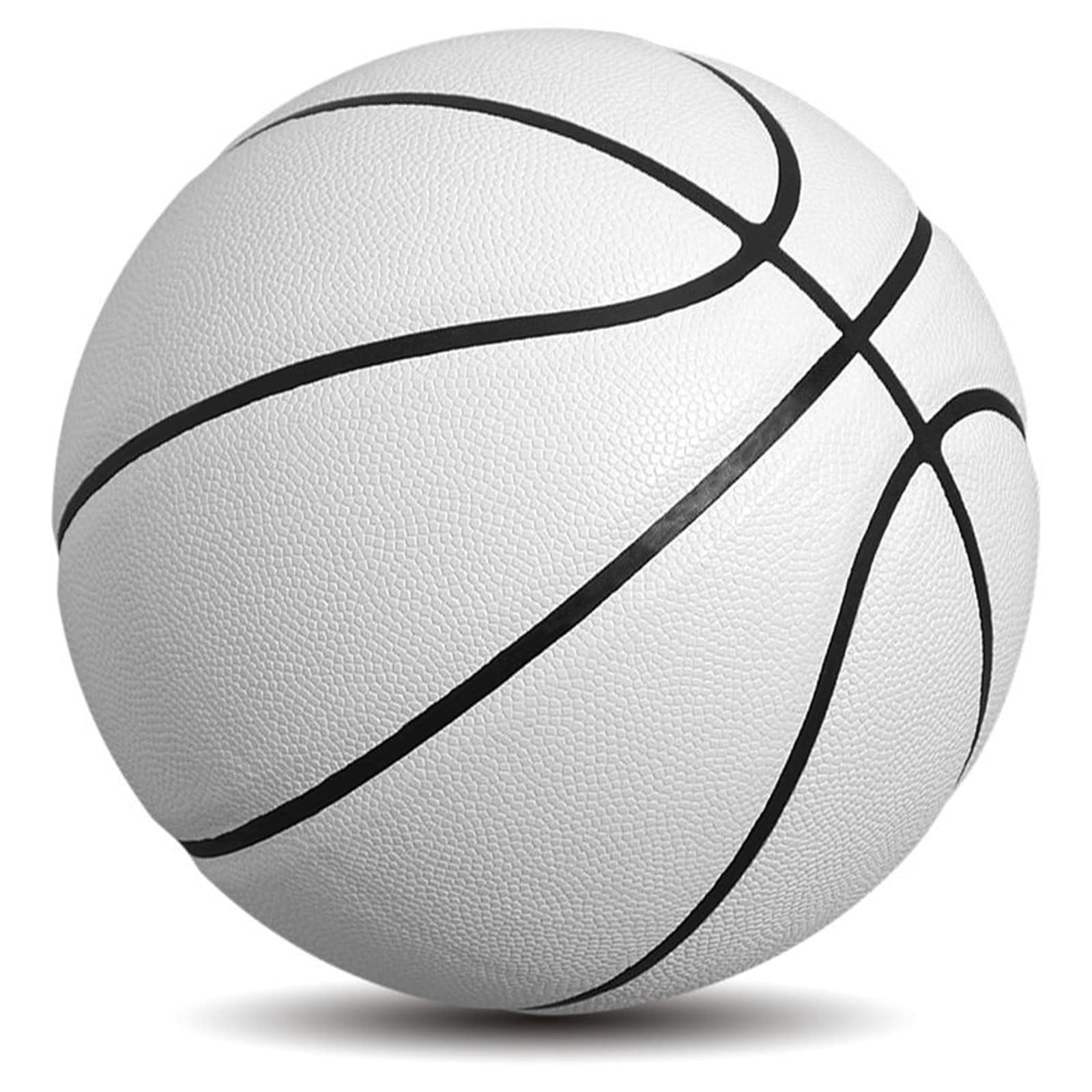 MINDCOLLISION Size 5/6/7 Solid Color Basketball, No Standard Non-Slip Wear-Resistant, Suitable for Indoor and Outdoor Children's Women's Youth Adult Basketball,White,7