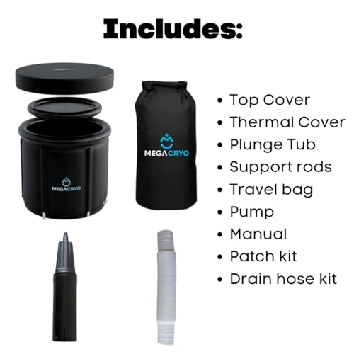 Megacryo Ice Bath Tub for Adults | Cold Plunge Tub for Athletes | Portable Cold Pod | Inflatable Pool for Cold Therapy and Cold Immersion (Ice Bath Tub)